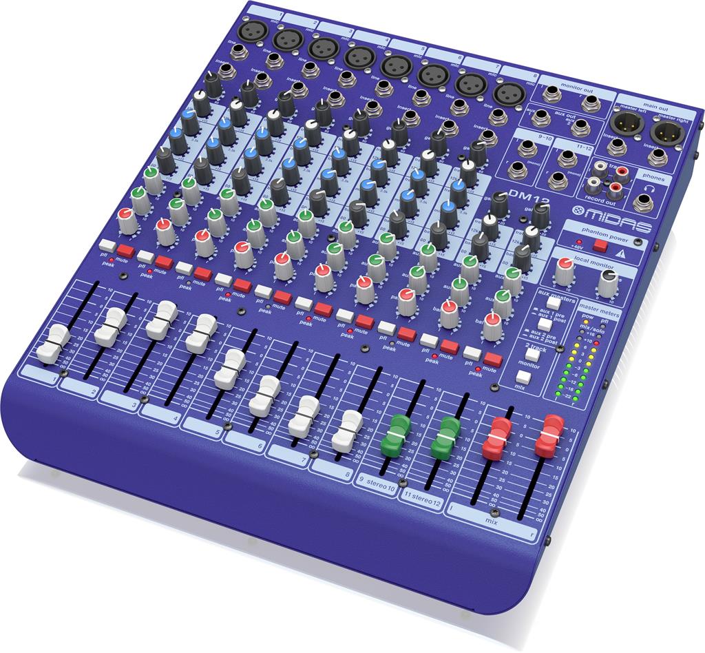 Midas DM12 12 Input Analogue Live and Studio Mixer with Midas Preamps ...