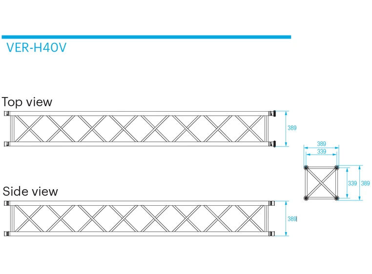 PROLYTE VER-H40V-L300 Verto firkanttruss 300cm, Alu, Ø48x3mm, For ...
